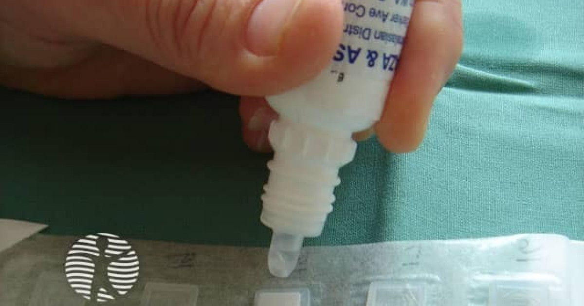 Applying liquid for patch testing image