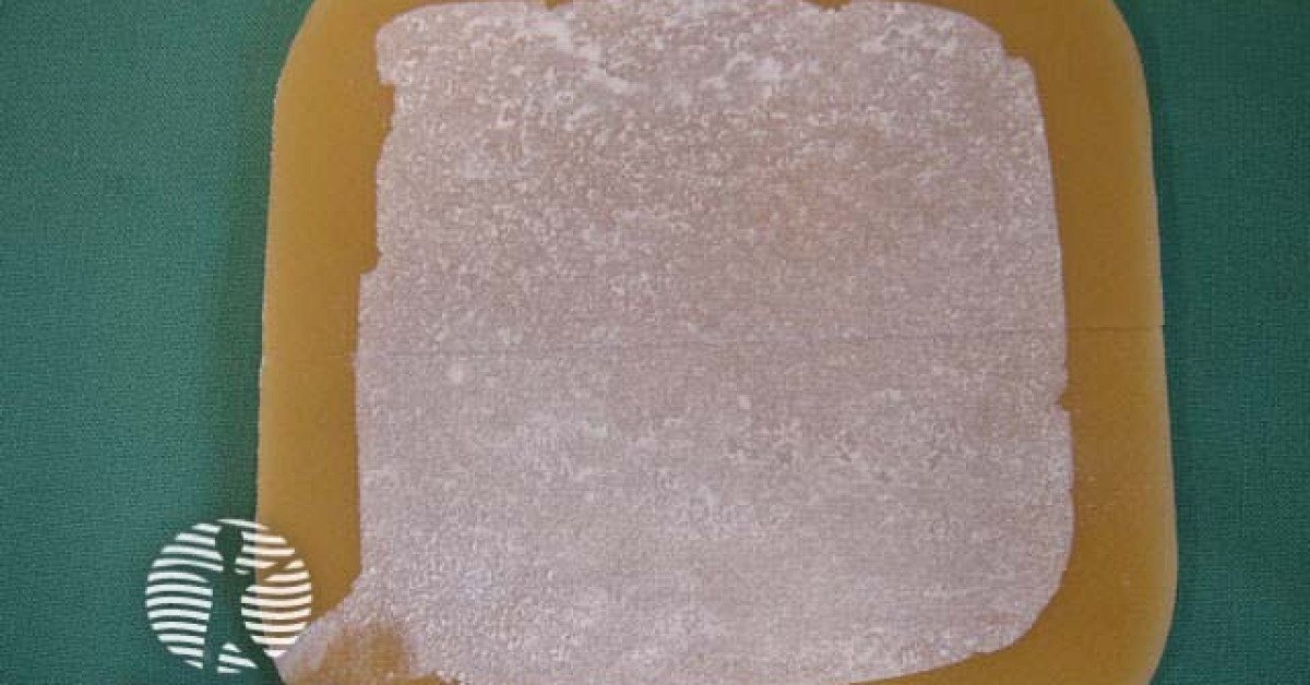 Practising suturing on Duoderm image